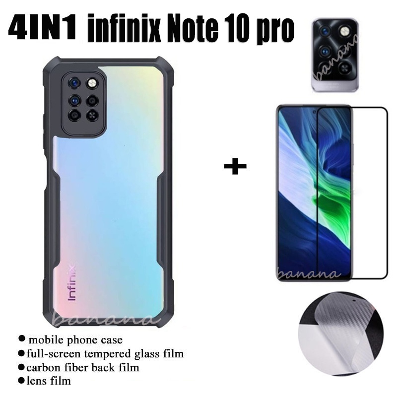 4in1 Shock Proof case Infinix Note 10 Pro Note 50 40 tempered Glass ...