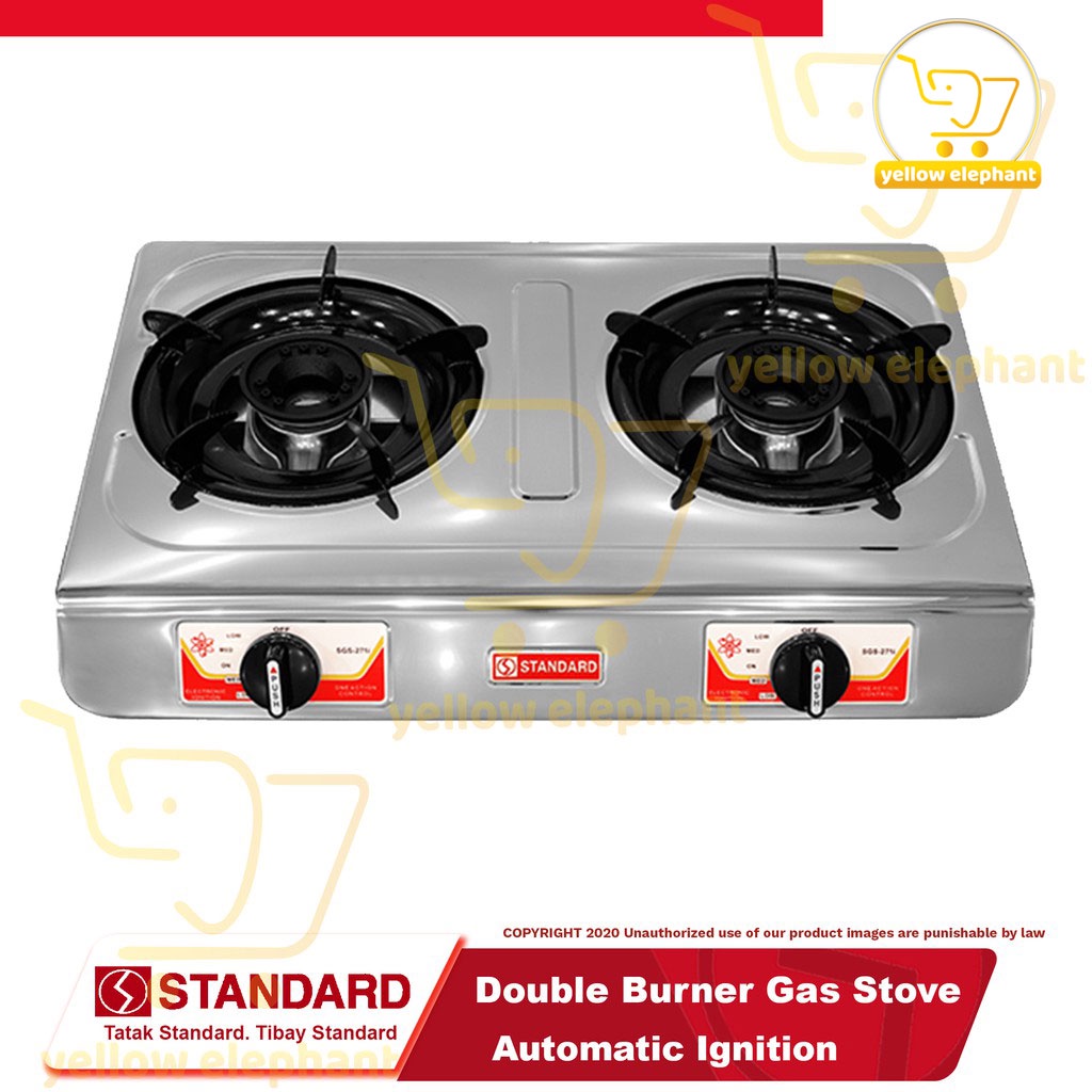 Standard Gas Stove Double Burner LPG Slim Type (BURNER ONLY) Yellow ...
