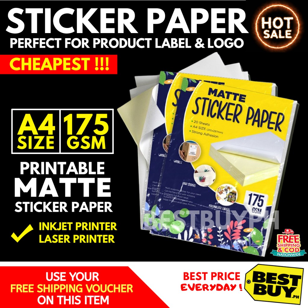 USA Matte Sticker Paper A4 175gsm [CHEAPEST!] | Shopee Philippines