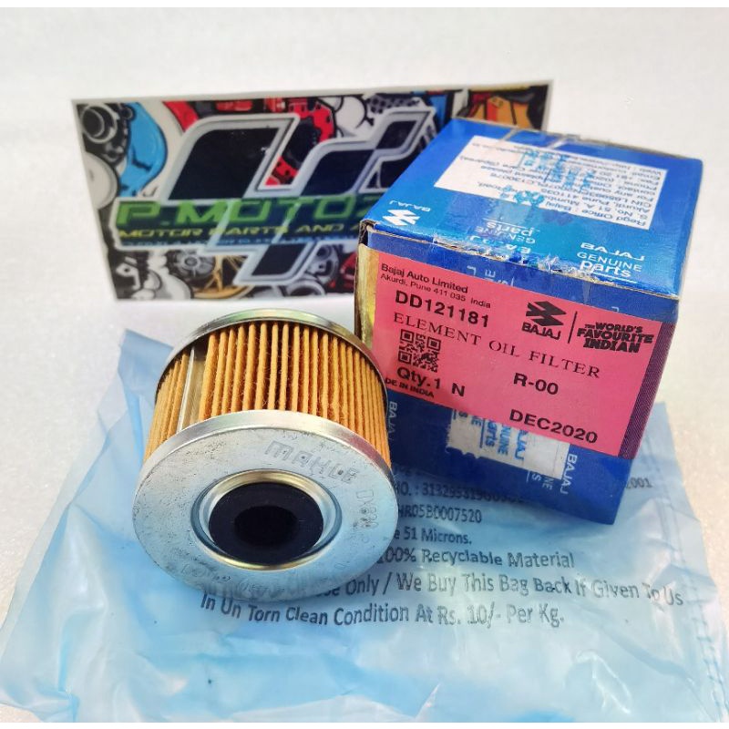 Oil filter CT100/Barako 175 Bajaj Genuine Parts made in india DD121181 ...