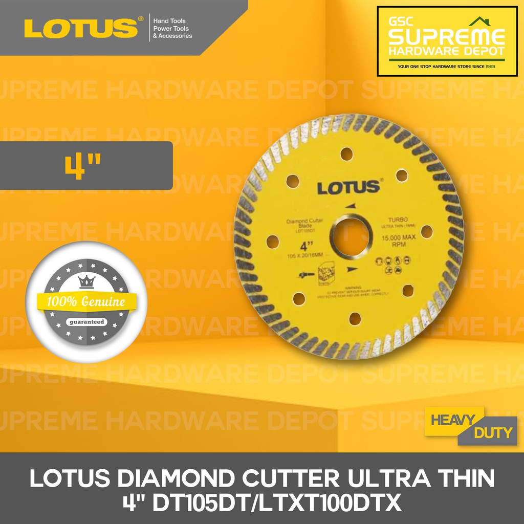 Lotus Diamond Cutter Blade Ultra Thin 4" Cutting Disc LTXT100DTX ...