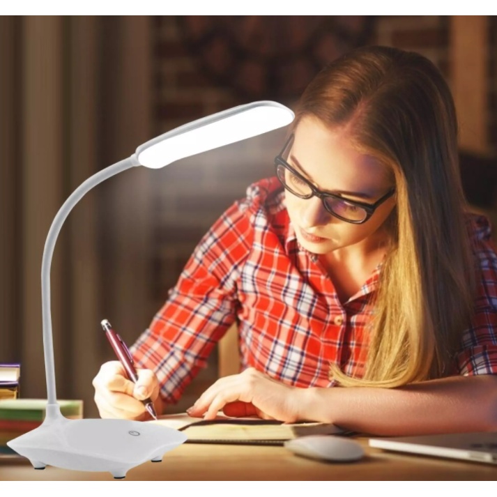 Lamp Shade Table Lamp Rechargeable Student Study Night Light 3-Level ...