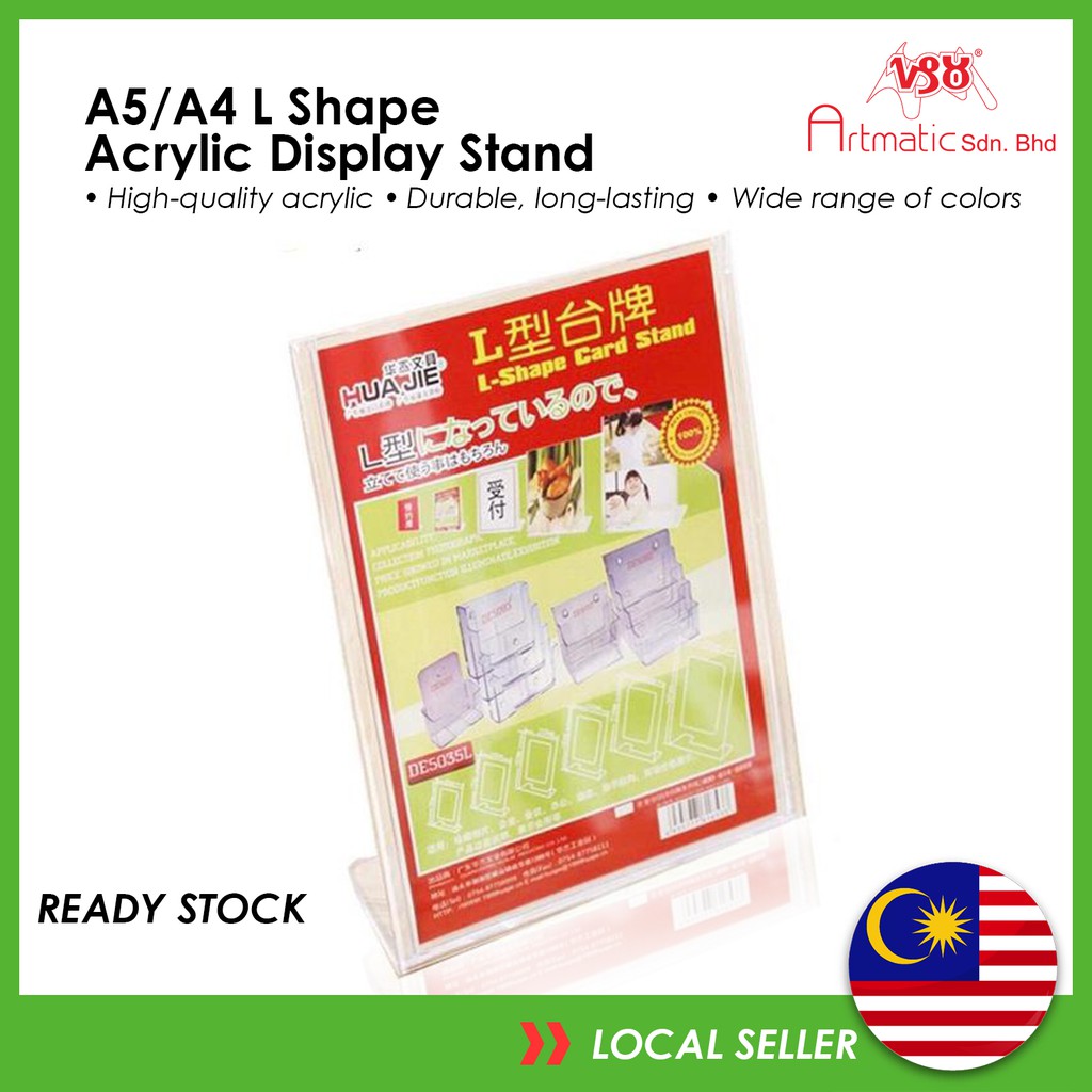 ARTMATIC Acrylic L-Shaped Display Stand L Shape A4/A5 (Potrait ...