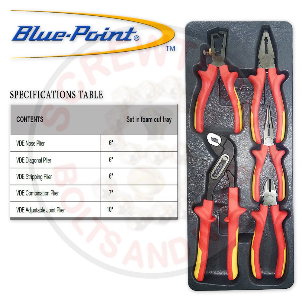 BLUE POINT TOOLS – 5 PCS VDE PLIER SET | Shopee Philippines