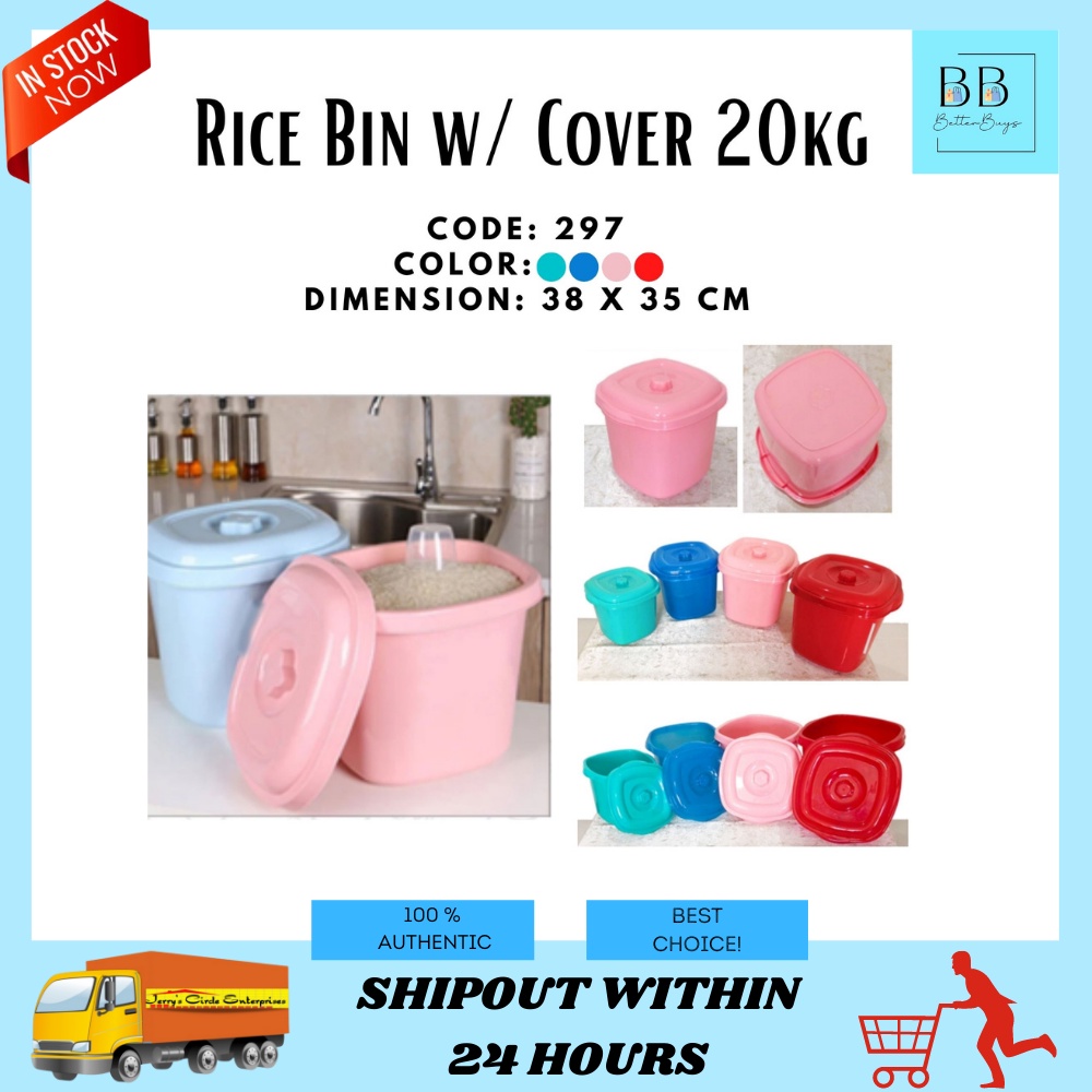 Rice Bin with Cover/ 20kg Rice Bin | Shopee Philippines