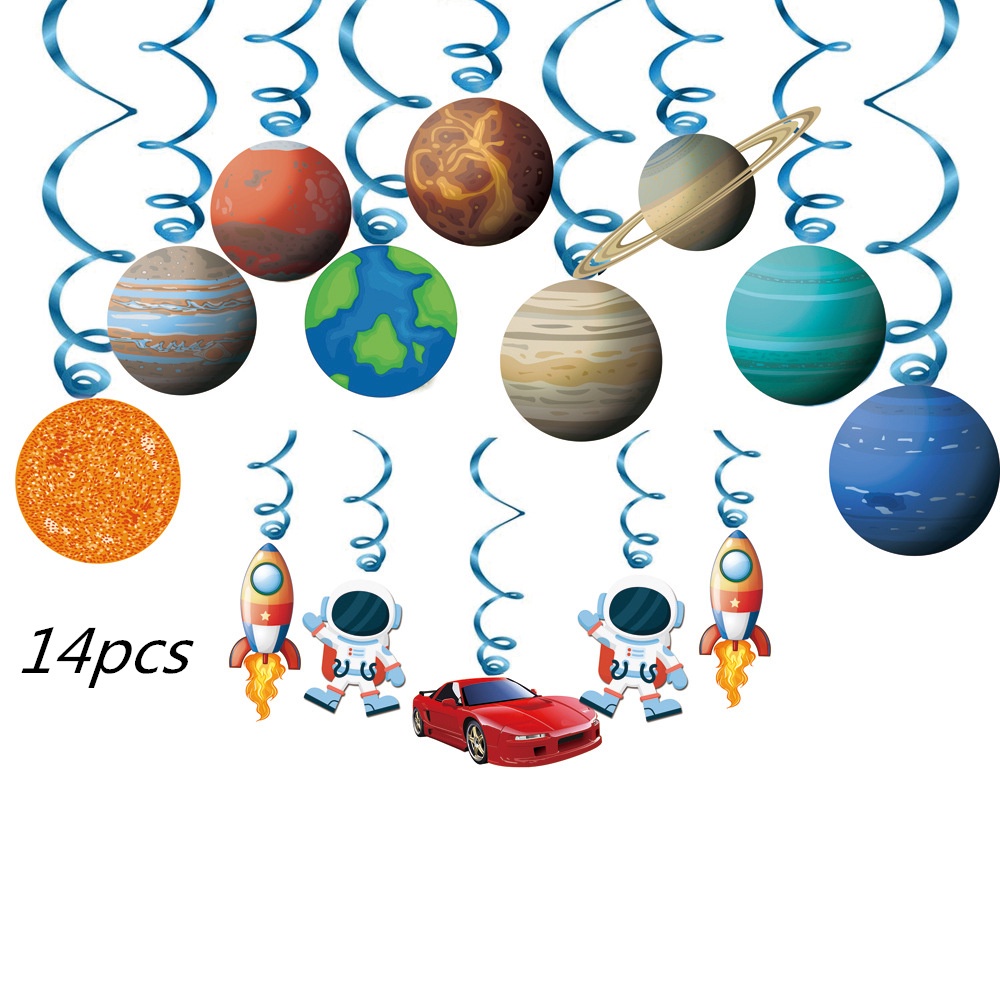 Solar System Planet Theme Hanging Swirls Ceiling Ornaments Kids ...