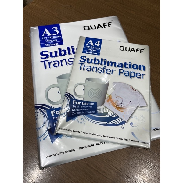 Sublimation Paper A4 / A3 ( 100 / 50 ) Sheets Quaff Brand | Shopee ...