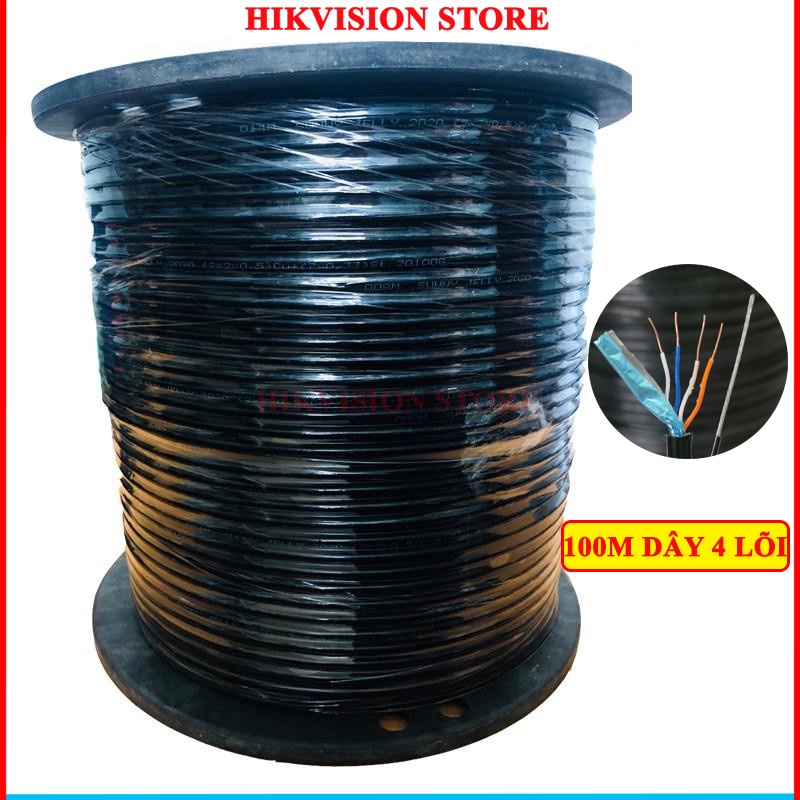 [100m] 100% pure copper 4-core network cable with sturdy heavy-duty ...