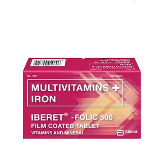 IBERET Folic 500 Multivitamins + Iron 30 Film-Coated Tablets | Shopee ...