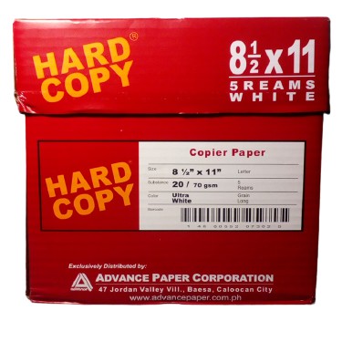 1 box Hard Copy Bond Paper (70gsm/20subs) 5 ream per box. | Shopee ...