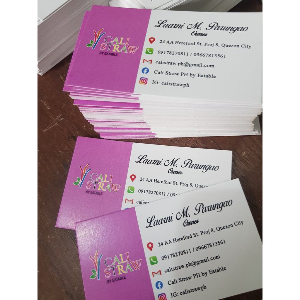 Calling Card - DIGITAL PRINT with FREE box (100pcs) | Shopee Philippines
