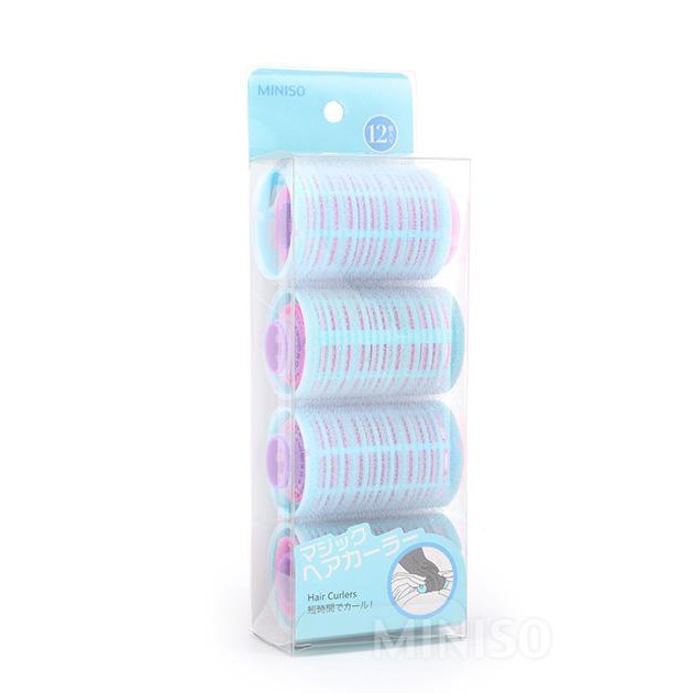 Miniso Mixed Magic Hair Roller Value Packing Velcro Roller Set 12 Pcs/4 ...