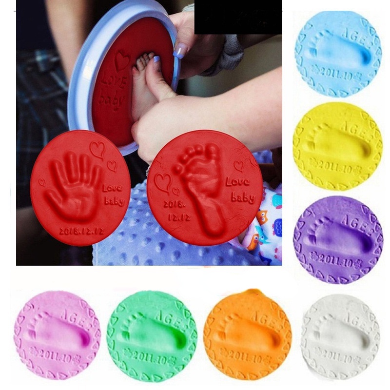 Baby Footprint Hand Foot Imprint Kit Casting DIY Toys Ultra Light ...