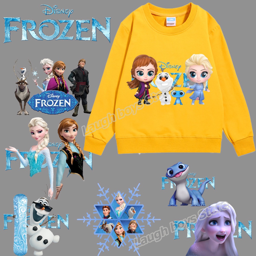 Disney Frozen Iron Patch on Clothes Sticker Olaf Elsa Anna Vinyl Heat ...