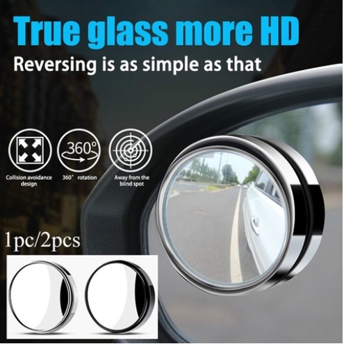 2pcs Motorcycle Blind Spot Mirror Waterproof 360 Rotatable Adhesive for ...