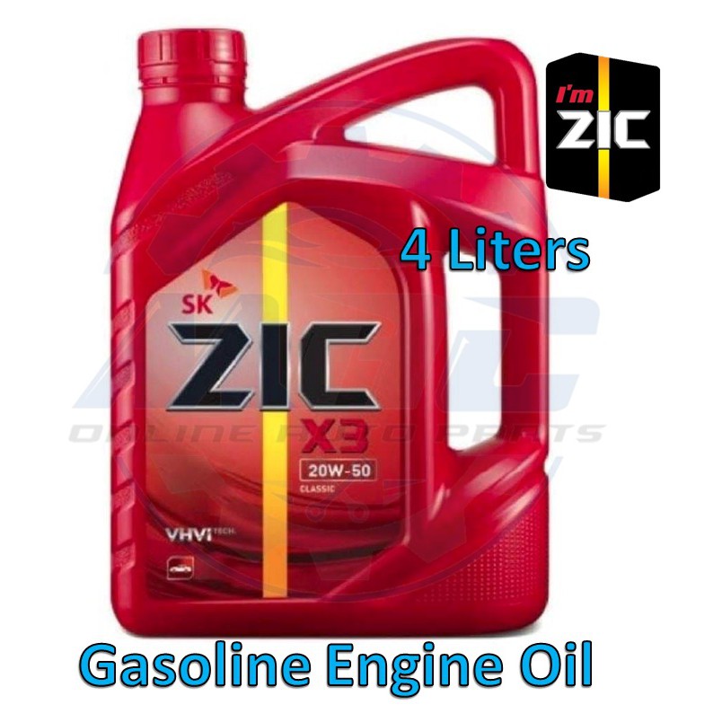 ZIC x3 20W-50 Gasoline Engine Oil 4 Liters | Shopee Philippines