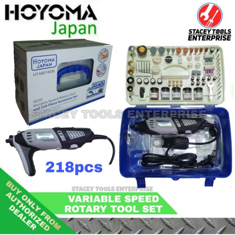 Hoyoma Japan 218pcs Variable Speed Rotary Die Grinder Tool Set Dremel ...