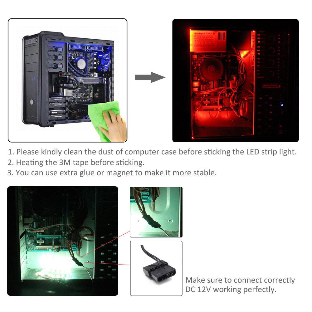 IP20 LED Strip Computer PC Housing Case 5050 LED 12V DC Background ...