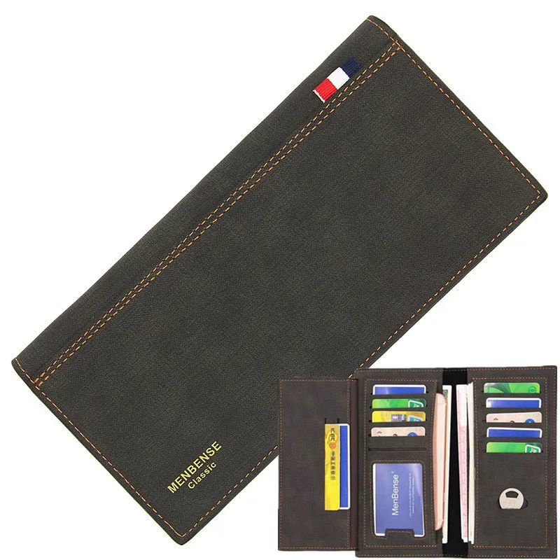 Men's Long Wallet Leather Wallet For Men Smart Wallet Card Holder Men's ...