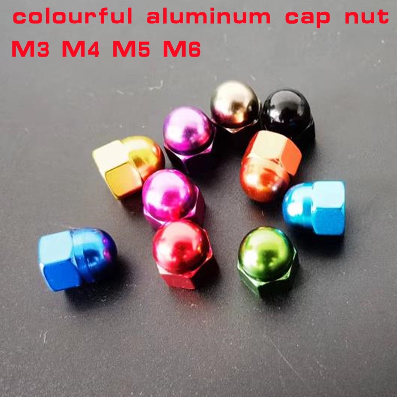 10pcs Acorn Cap Nut M3 M4 M5 M6 Colourful Aluminum Decorative Cap Nuts