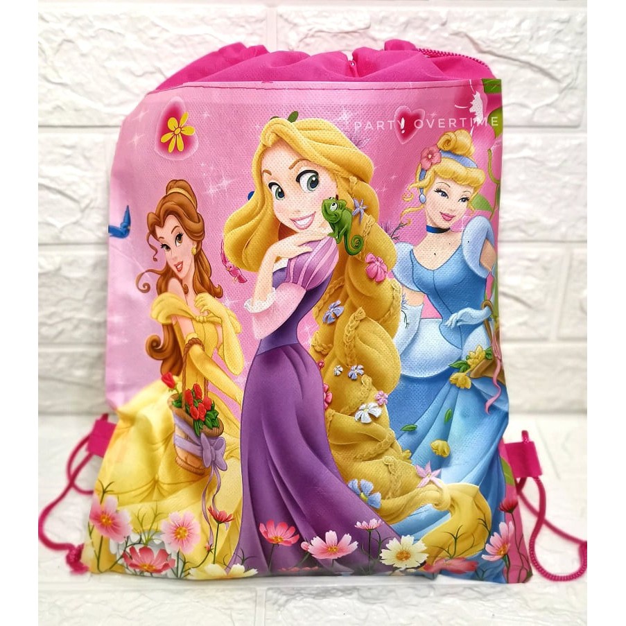 12 pcs Disney Princesses Character Drawstring Eco Loot Bag Party ...
