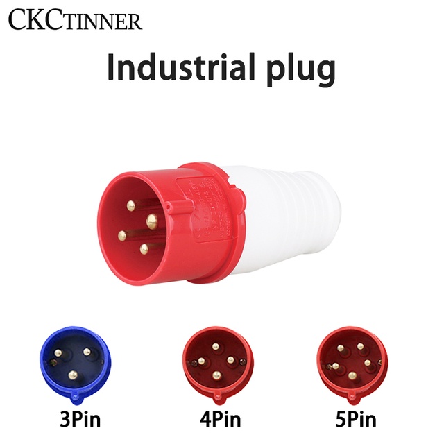 1pcs 16A Industrial Plug Socket 3P/4P/5P IP44 Waterproof Electrical Connector Power Connection ...