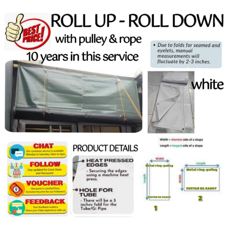 ROLL UP TRAPAL MAYAMA S400 with FREE PULLEY AND ROPE EASY RO INSTALL ...