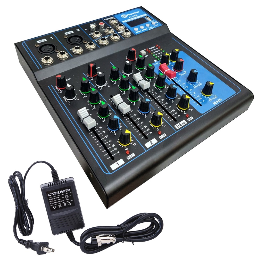 MX MALL PB-MX4 4 Channel Mixer W/Bluetooth / USB / MP3 Playback , Cellphone , Computer, Car ...