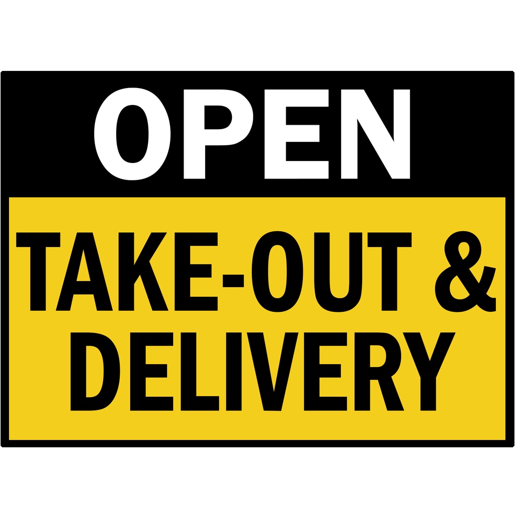 Open Take-Out Delivery - Laminated Signage - A4 Size | Shopee Philippines