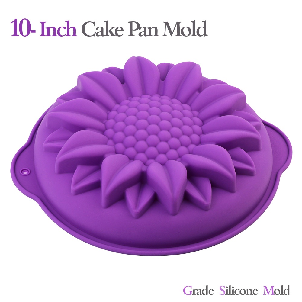 Silicone flower Cake molder 10inch Sunflower Bakeware Round Baking ...