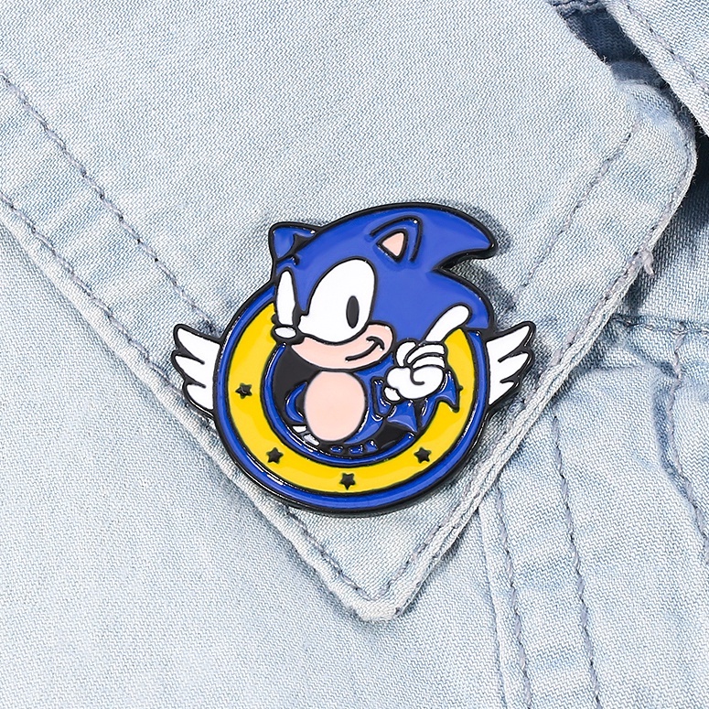 Classic Sonic the Hedgehog Pose Brooch Enamel Vintage 90s Nostalgia ...