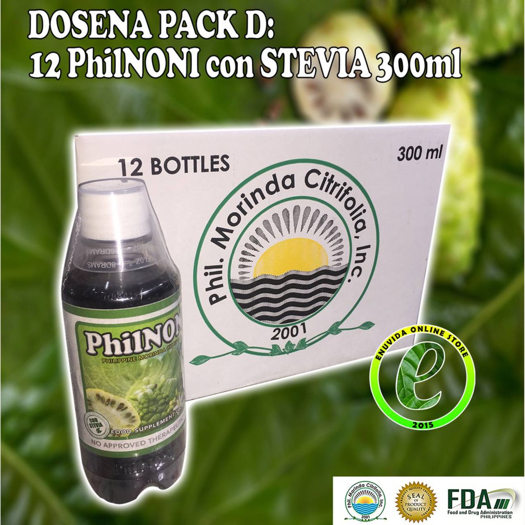 PhilNONI DOSENA PACK D: 12 PhilNONI con STEVIA 300mL | Shopee Philippines