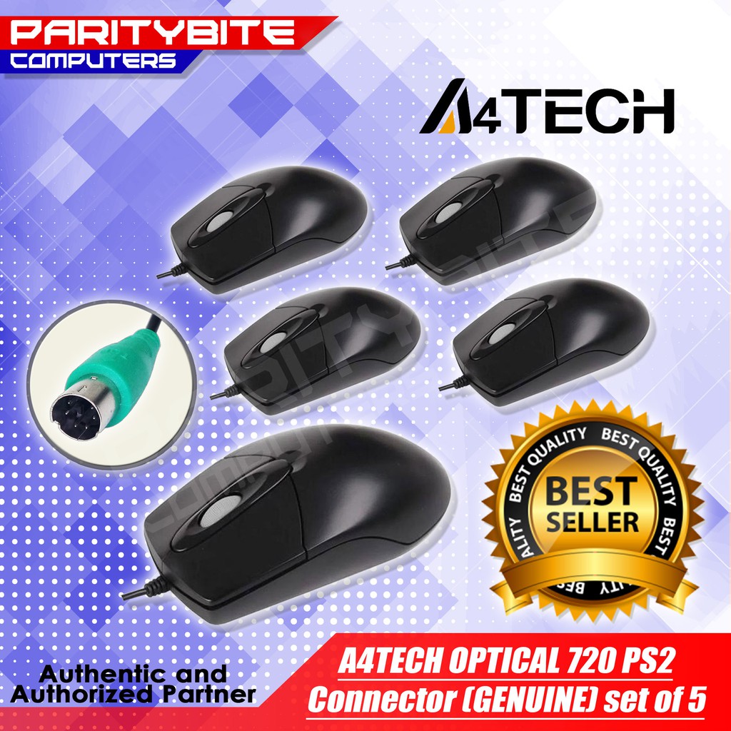 A4tech OP-720 PS2 Optical Wheel Mouse (Black) Set of 5 | Shopee Philippines