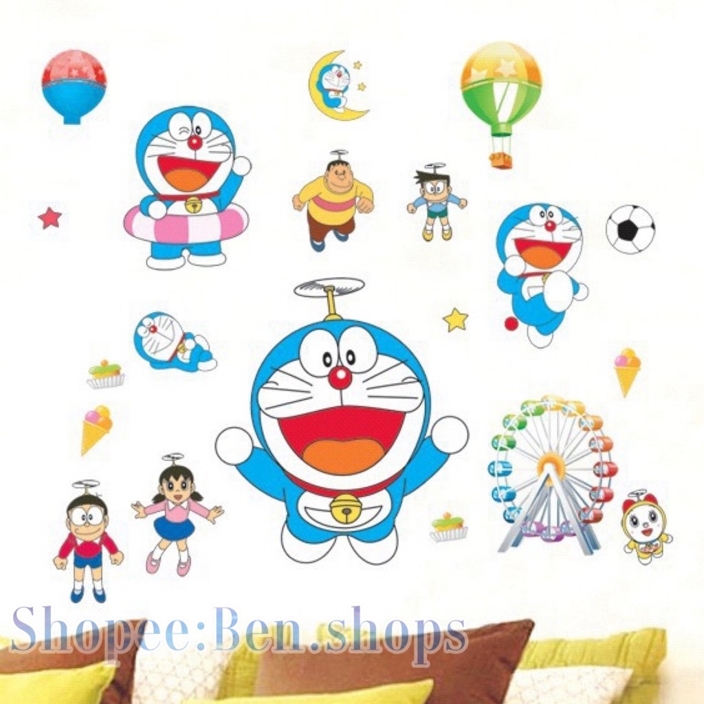 3D doraemon wall sticker self adhesive waterproof Pvc easy removable ...
