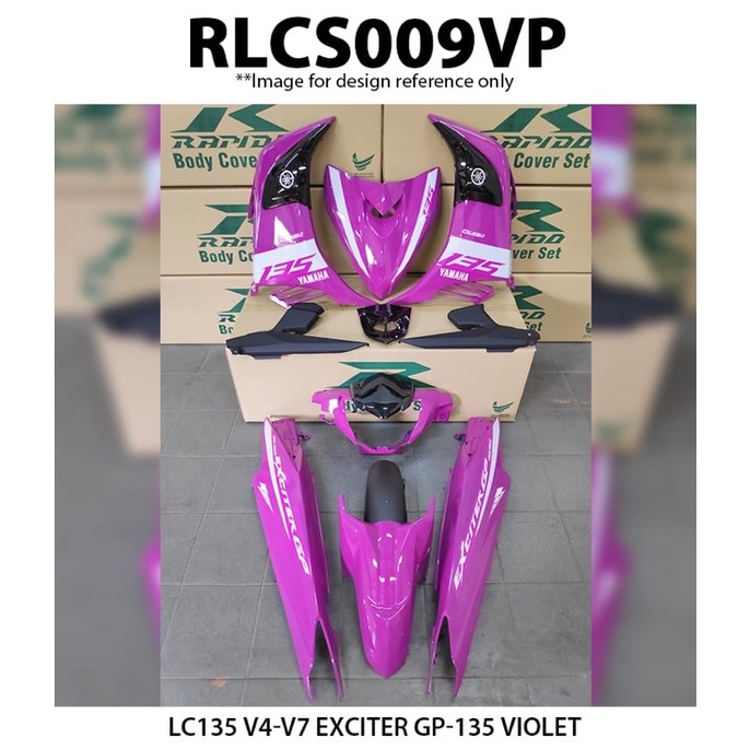 Rapido cover set LC135 V4 - V7 Exciter GP 135 Violet (Sticker tanam ...