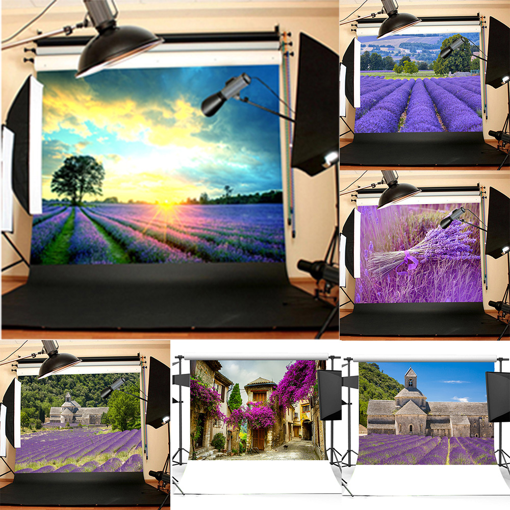 POSSBAY Photography Background Provence Manor Lavender Field Sky Cloud ...
