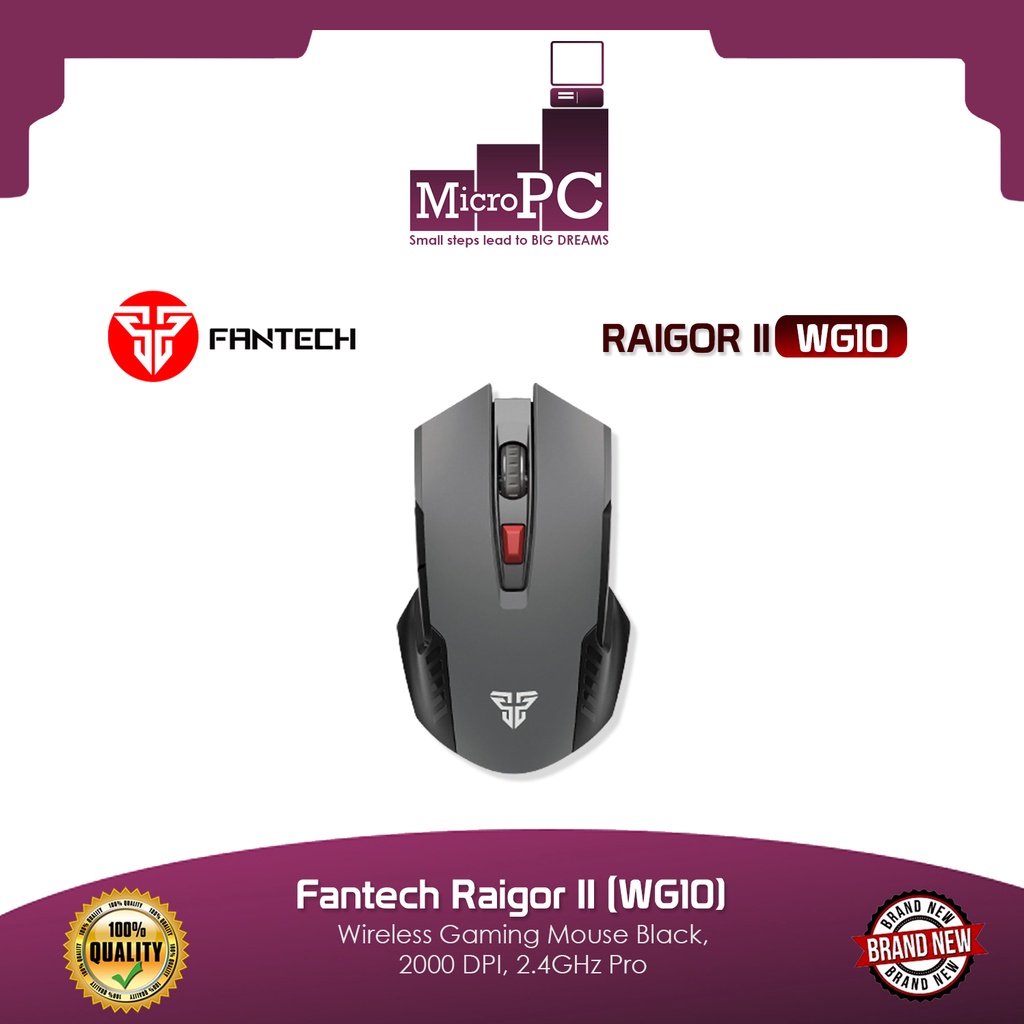 Fantech Raigor II (WG10) Wireless Gaming Mouse Black, 2000 DPI, 2.4GHz ...