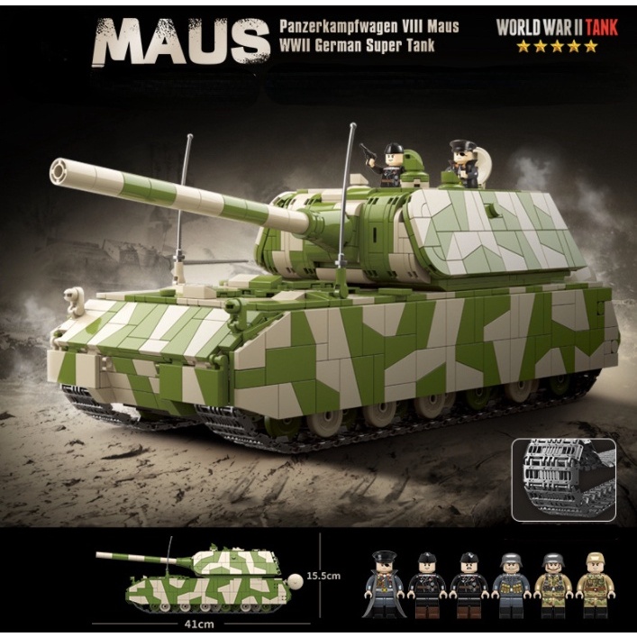 2930PCS MOC WW2 MAUS Panzer Panzerkampfwagen VIII German Tank Figure ...