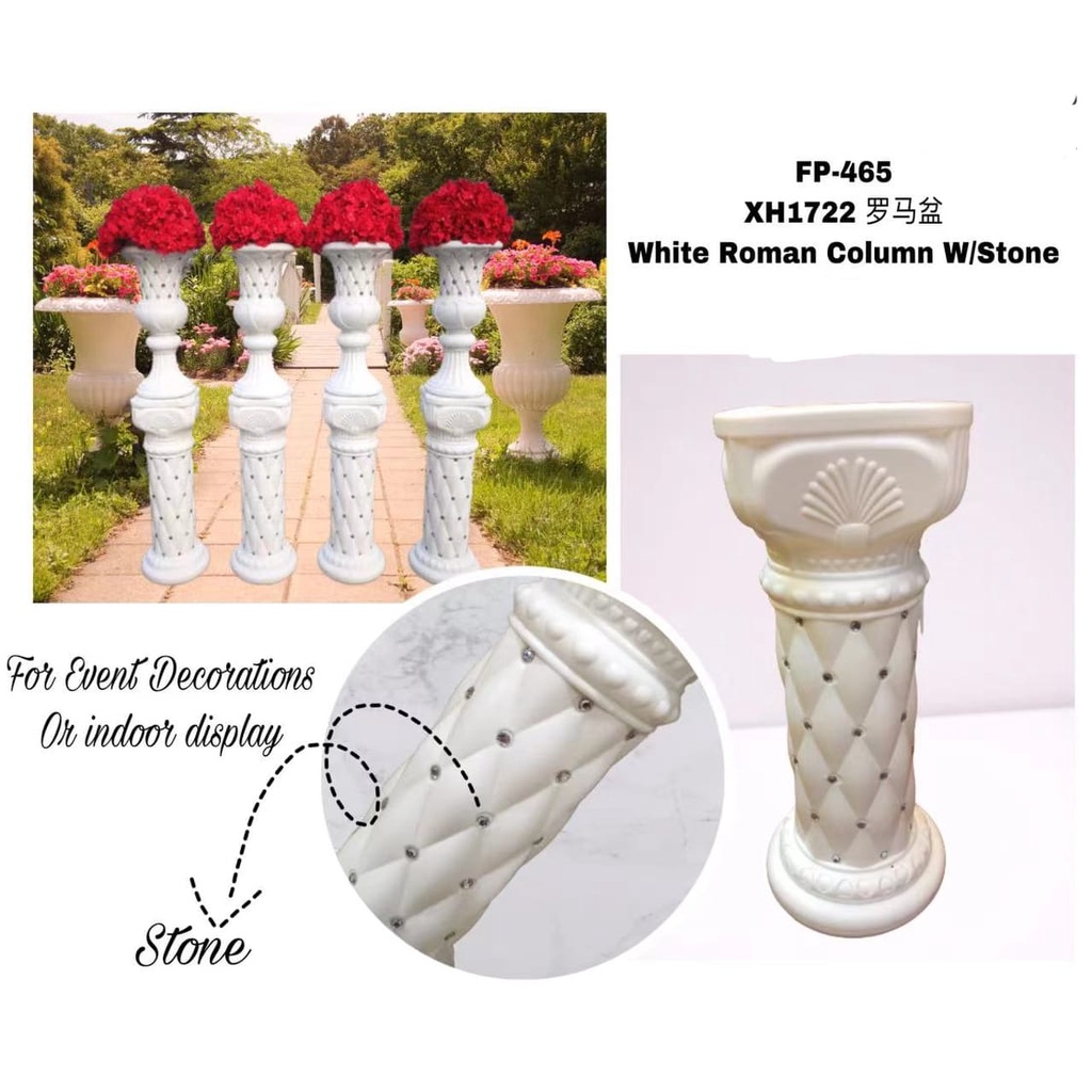 White Roman Column w/ stone for event decorations/indoor and outdoor ...