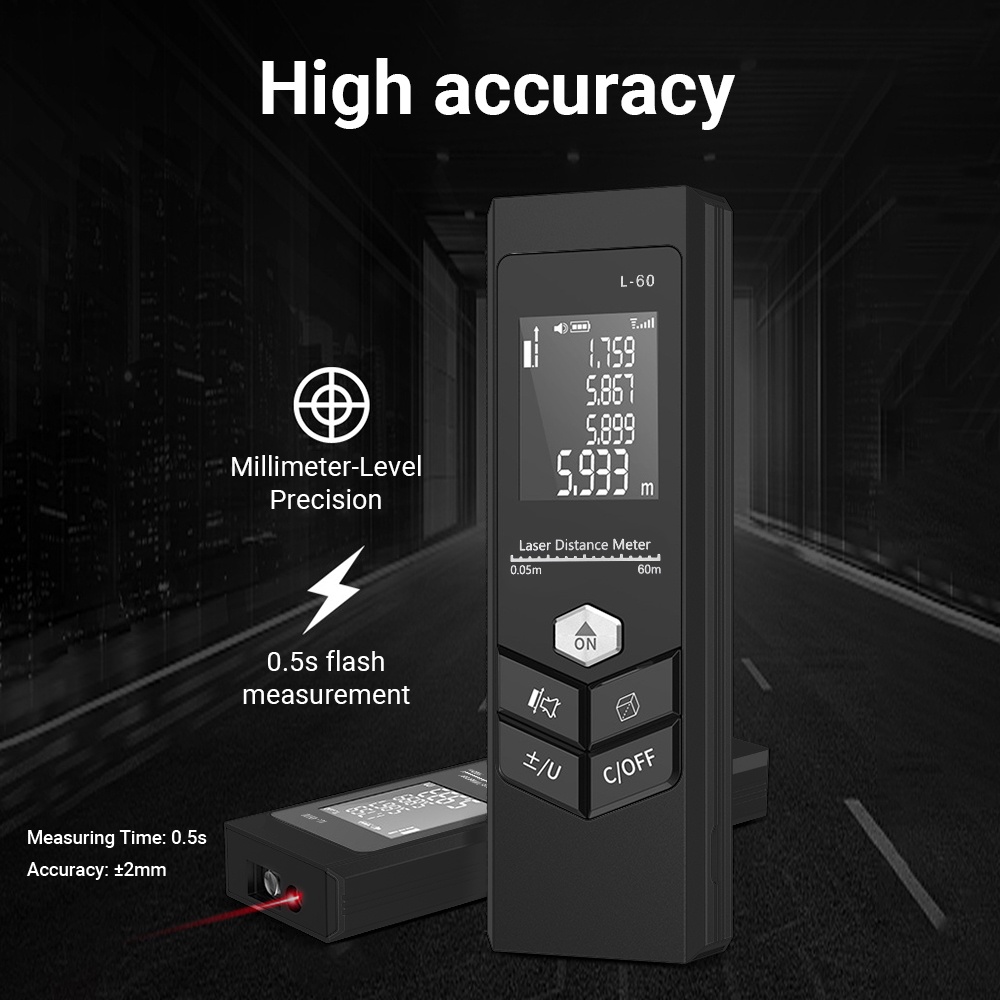 HANDY Handheld Rangefinder Digital Mini Distance Measuring Meter Laser ...