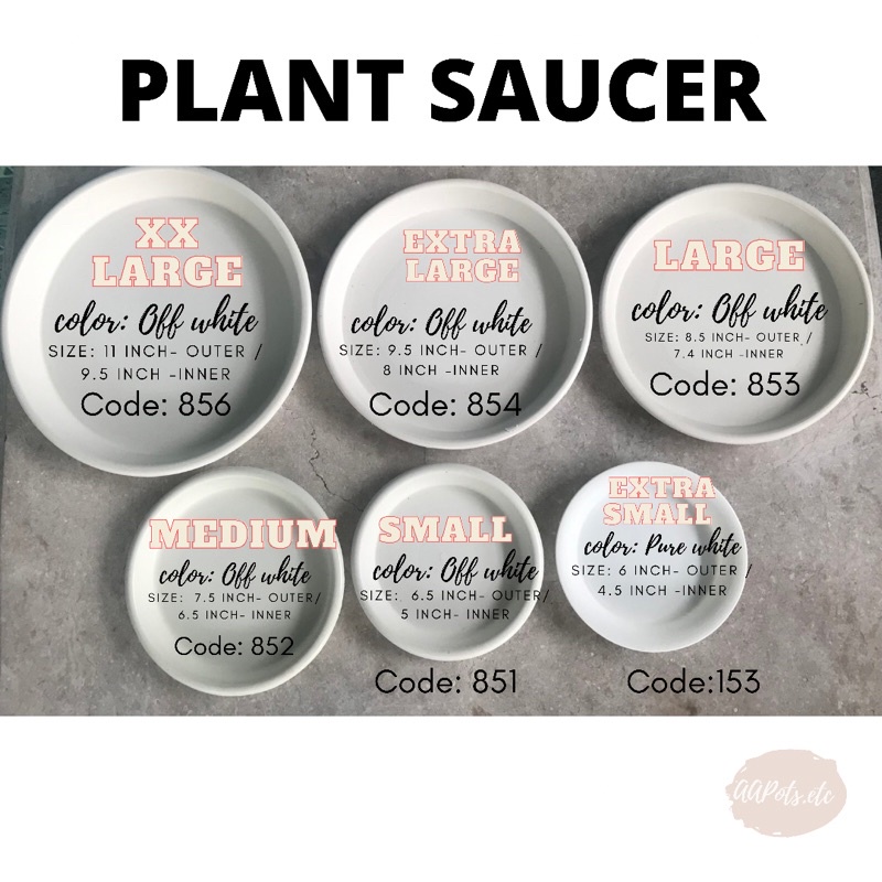 Plastic Plant Saucer/Plate(XS-XXL size)- Updated sizes!!! | Shopee ...