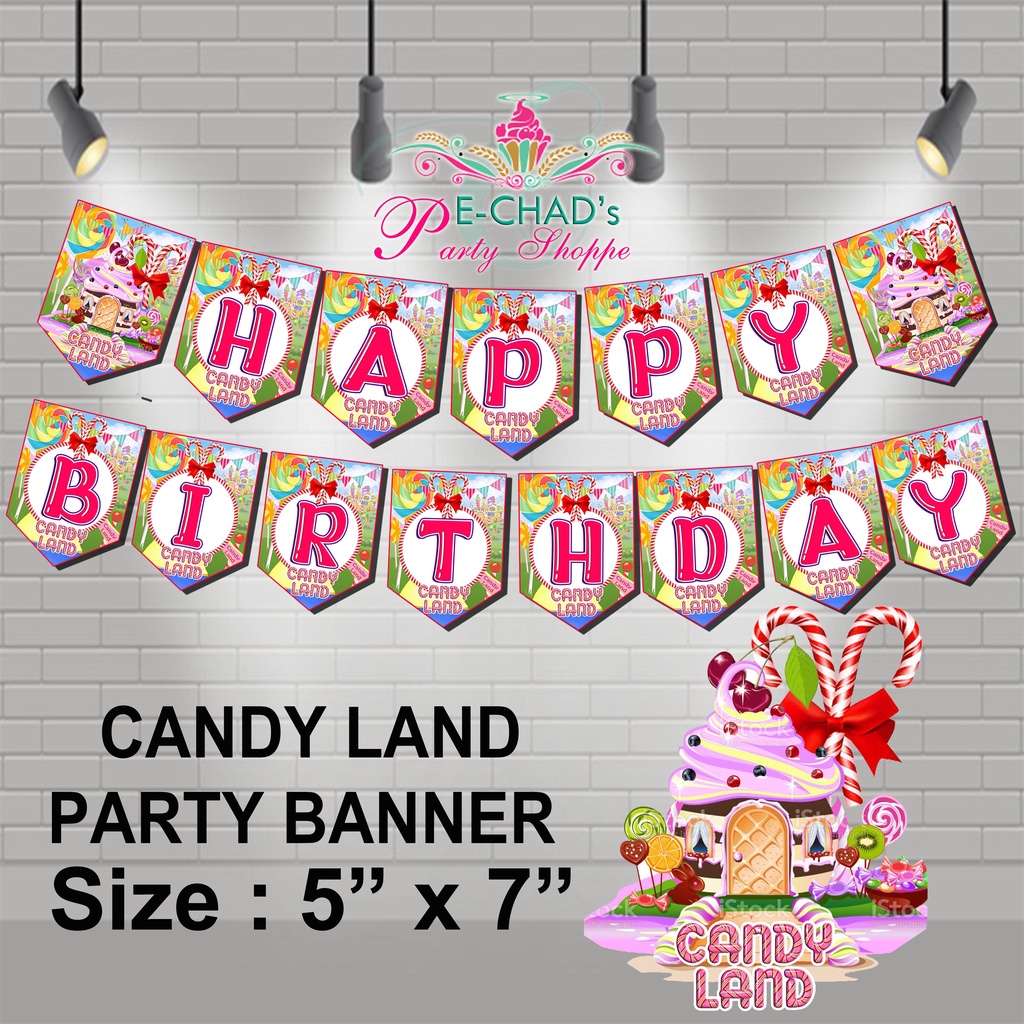 E-Chad_candy_land theme party banner | Shopee Philippines