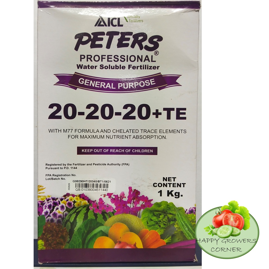 PETERS PROFESSIONAL WATER SOLUBLE FERTILIZER ORIGINAL PACKAGING (1 KGS ...