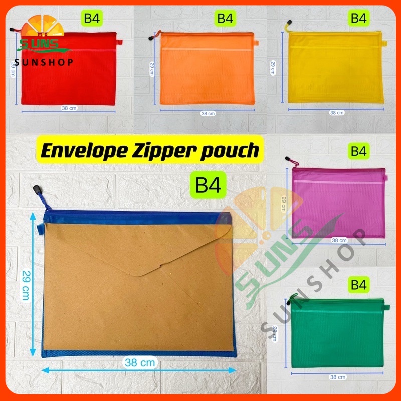 1Pc Waterproof Envelope(A6 A5 B5 A4 B4) grind arenaceous ZipperBag ...