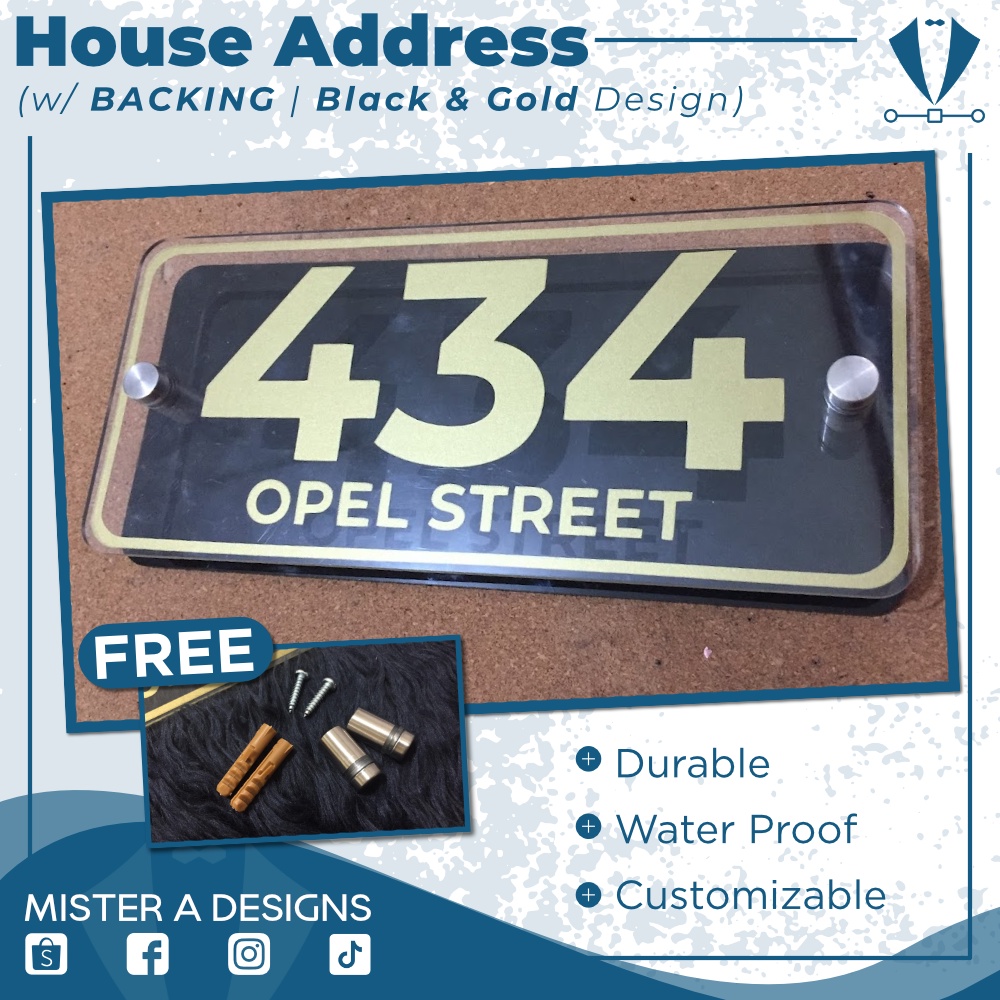 Acrylic House Address Plate (FREE Bolts, Screw & Tox) | Shopee Philippines