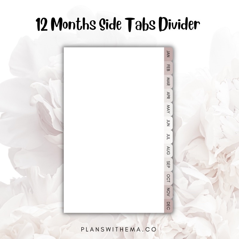 12 Months Side Tabs Planner Divider | Shopee Philippines