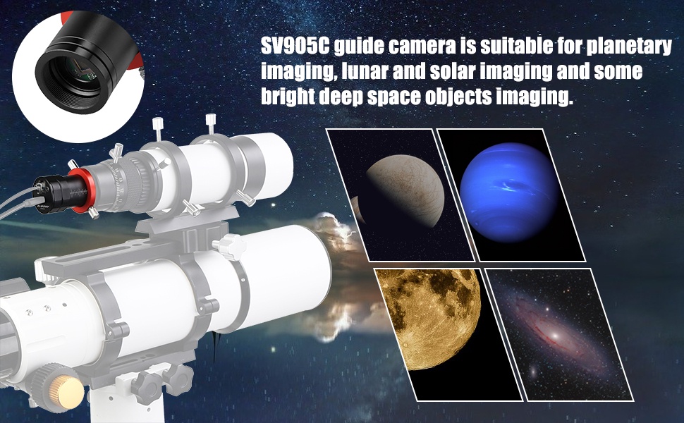 SVBONY SV165 Mini Guide Scope and SV905C Guiding Camera Combination for Auto Guiding Compatible ...