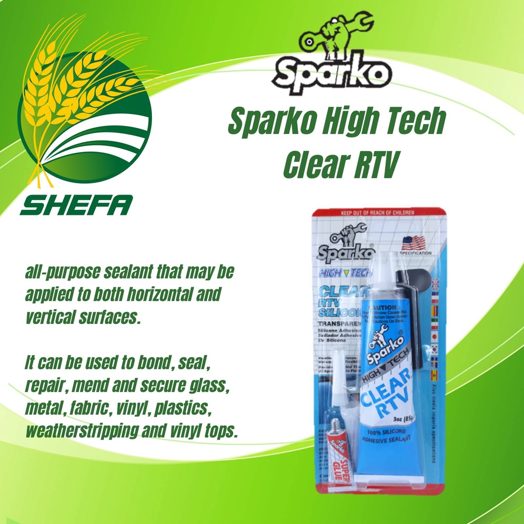 SPARKO Clear RTV Silicone Sealant 85G | Shopee Philippines