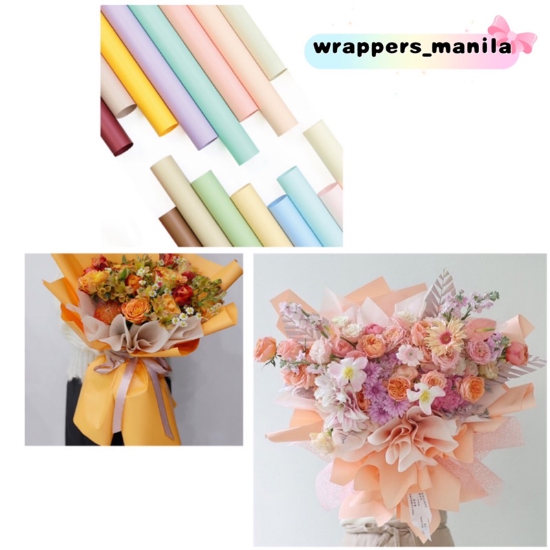 20pcs Macarone Solid Paper Colored Wrappers Bouquet Flower Wrapping ...
