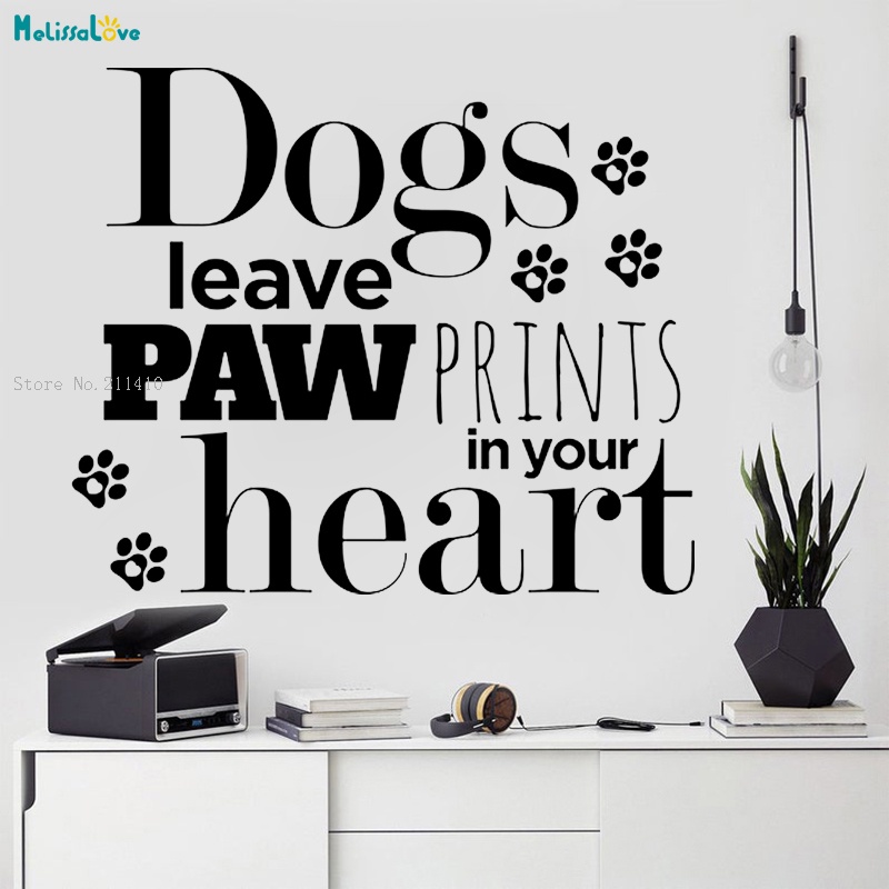 Dogs Leave Paw Prints In Your Heart Wall Sticker Home Decor Decals ...